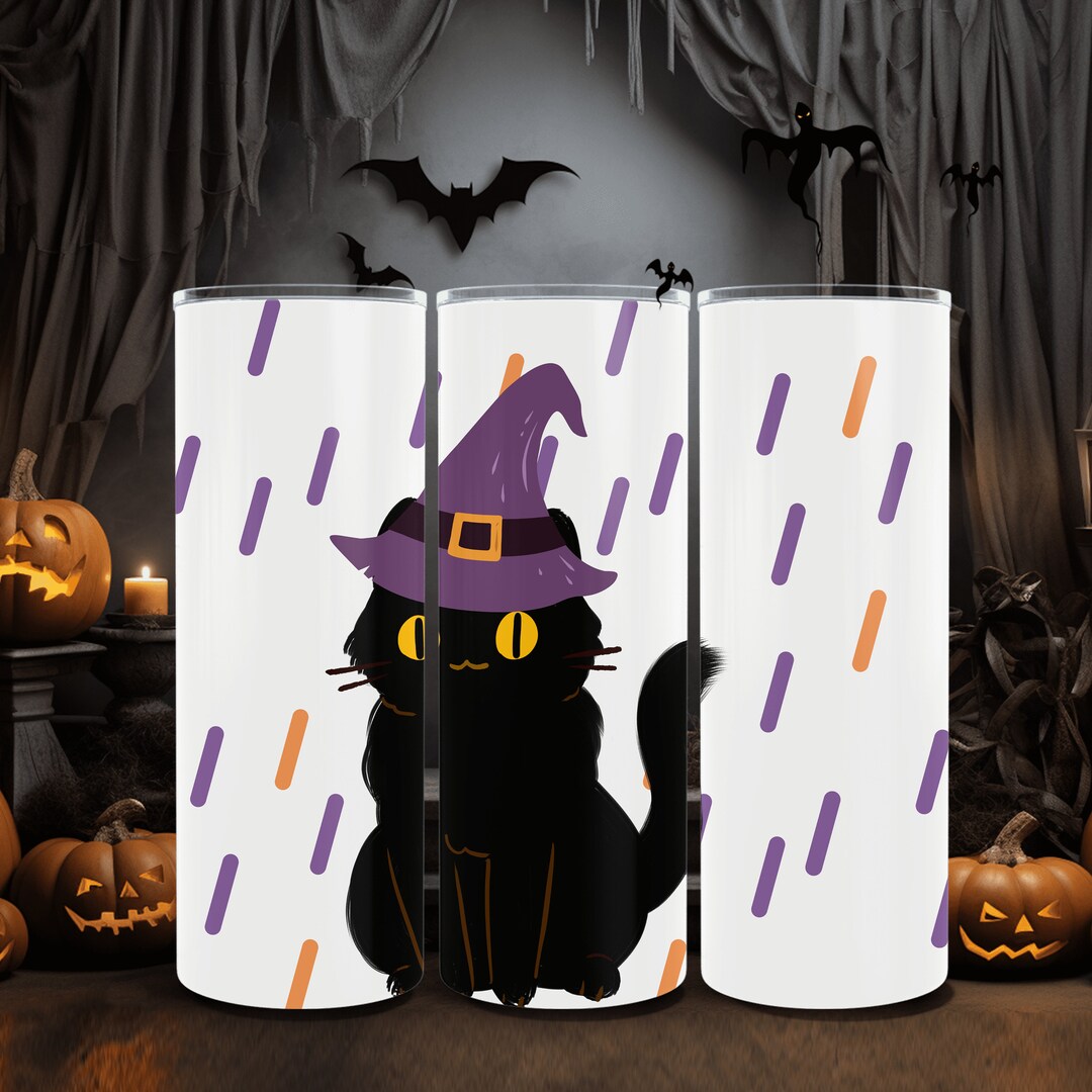 Spooky Witch Cat Halloween Theme - Halloween Vibe - 20oz, 12oz, Tumbler ...