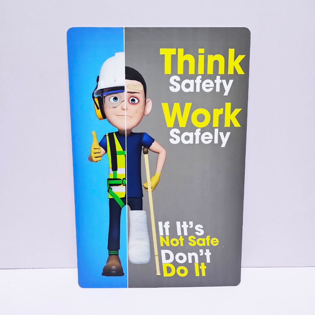 Poster Think Safety Work Safely - Etsy