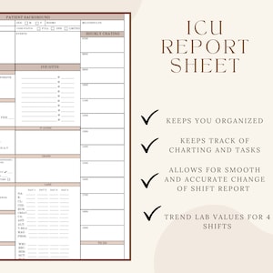 ICU Report Sheet | ICU Nurse Report Sheet | Icu Nurse Hourly Brain ...