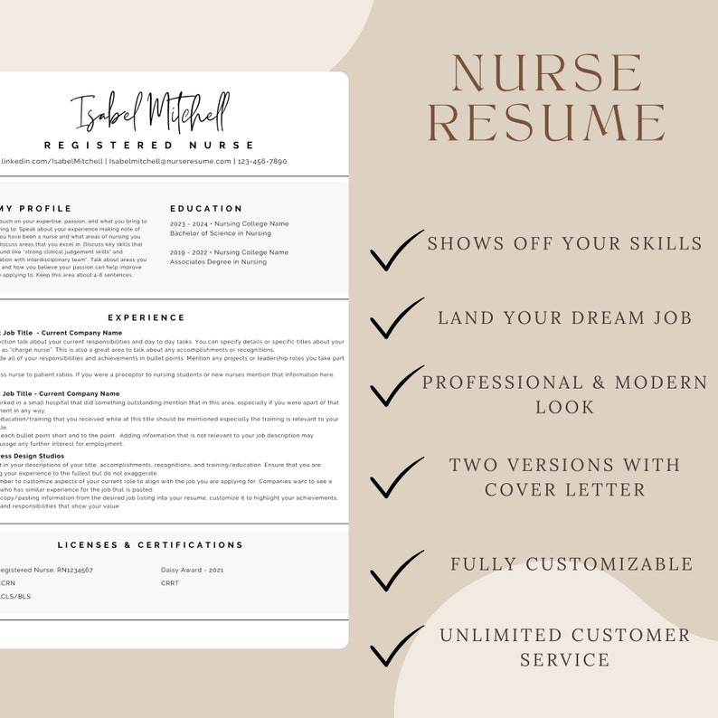 Registered Nurse Resume Bundle Resume Nursing Resume for Google Docs ...