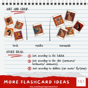 18x2 AUSTRALIAN ANIMALS FLASHCARDS (made in Aboriginal Art) - Etsy