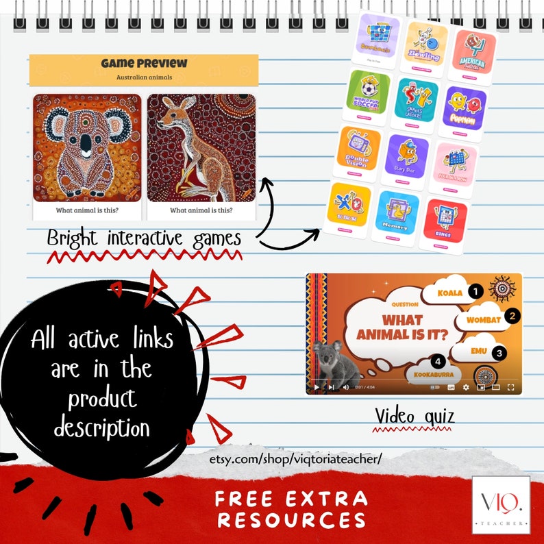 18x2 AUSTRALIAN ANIMALS FLASHCARDS (made in Aboriginal Art) - Etsy