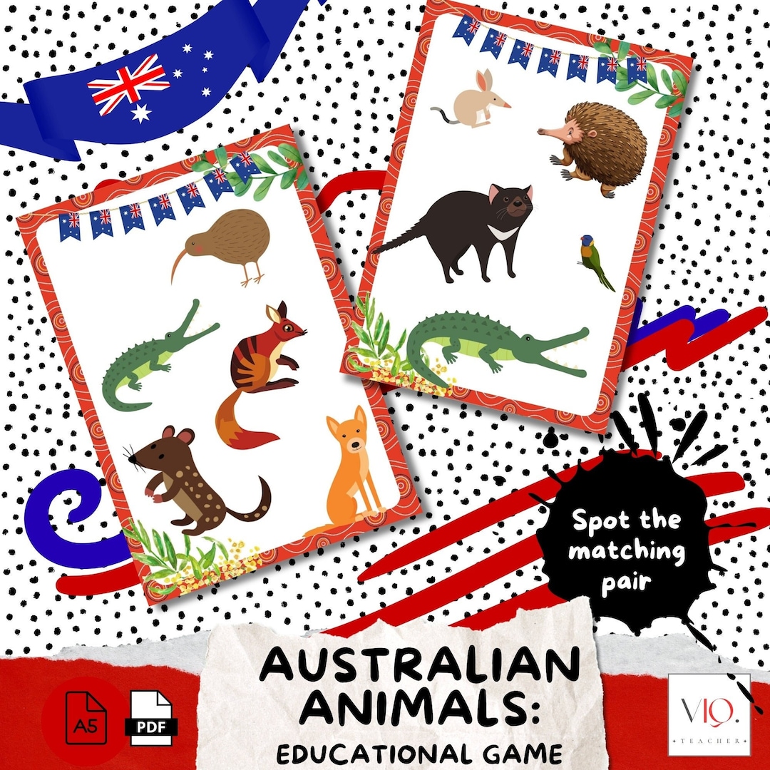 AUSTRALIAN ANIMALS: Educational Game - Etsy