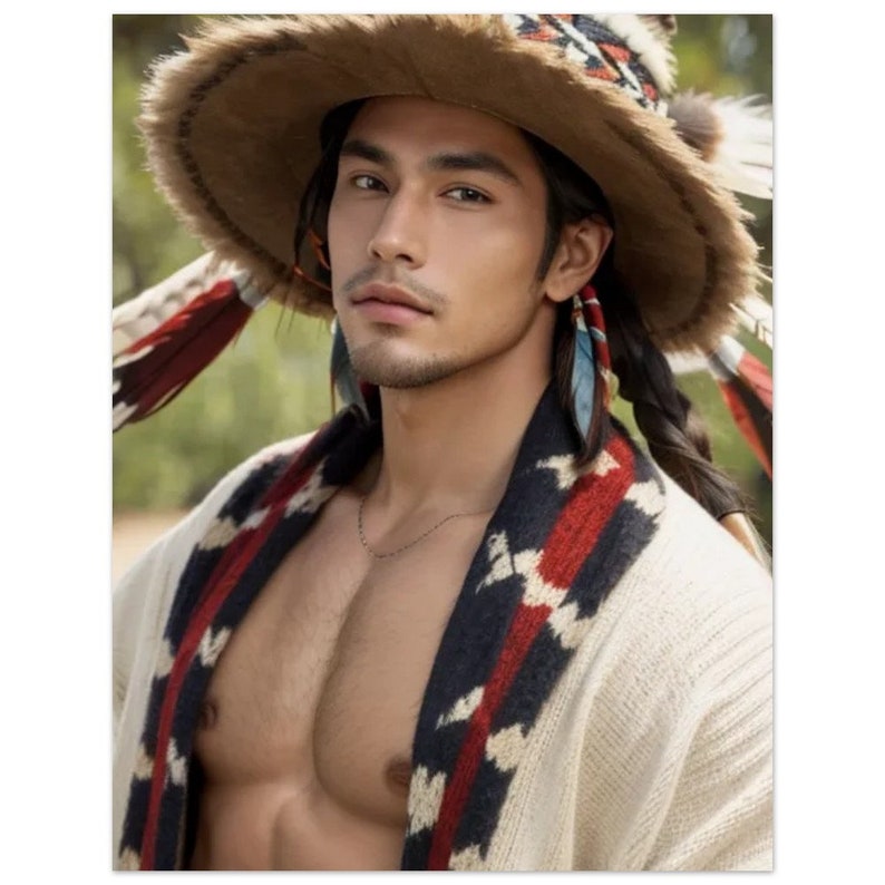 AI Native American Man Poster - Etsy