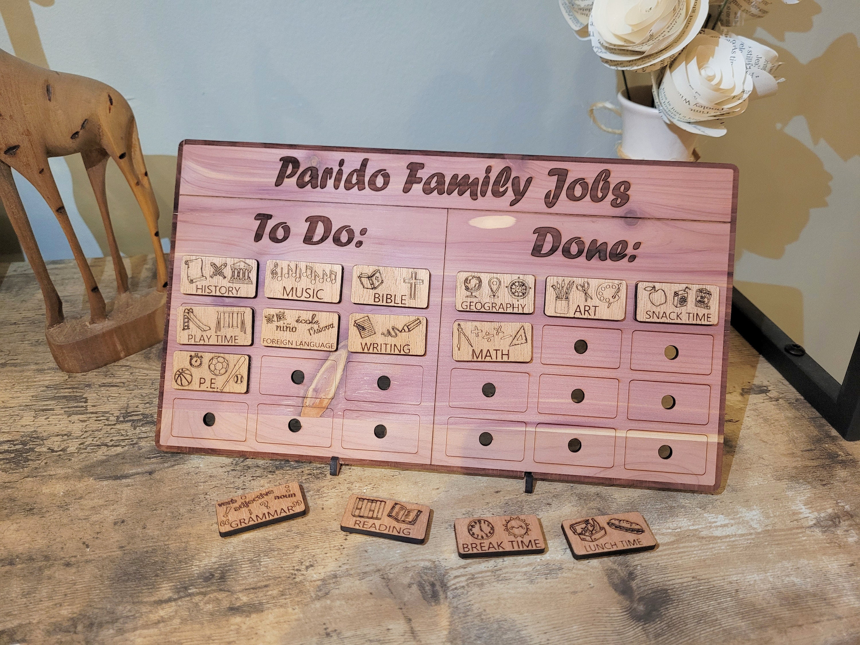 Homeschool / Homework Chart Custom School Subjects Chart for Kids - Etsy