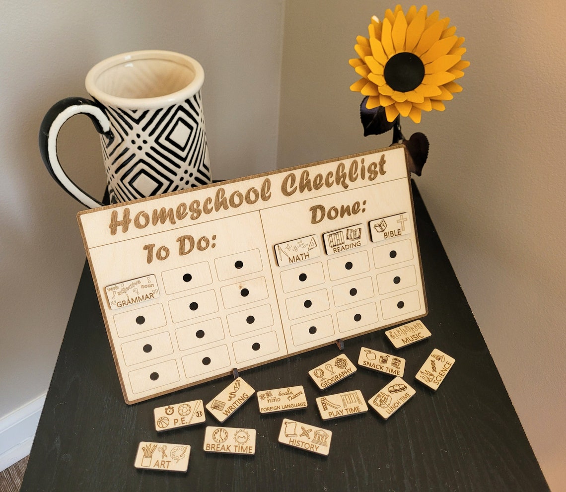 Homeschool / Homework Chart Custom School Subjects Chart for Kids - Etsy