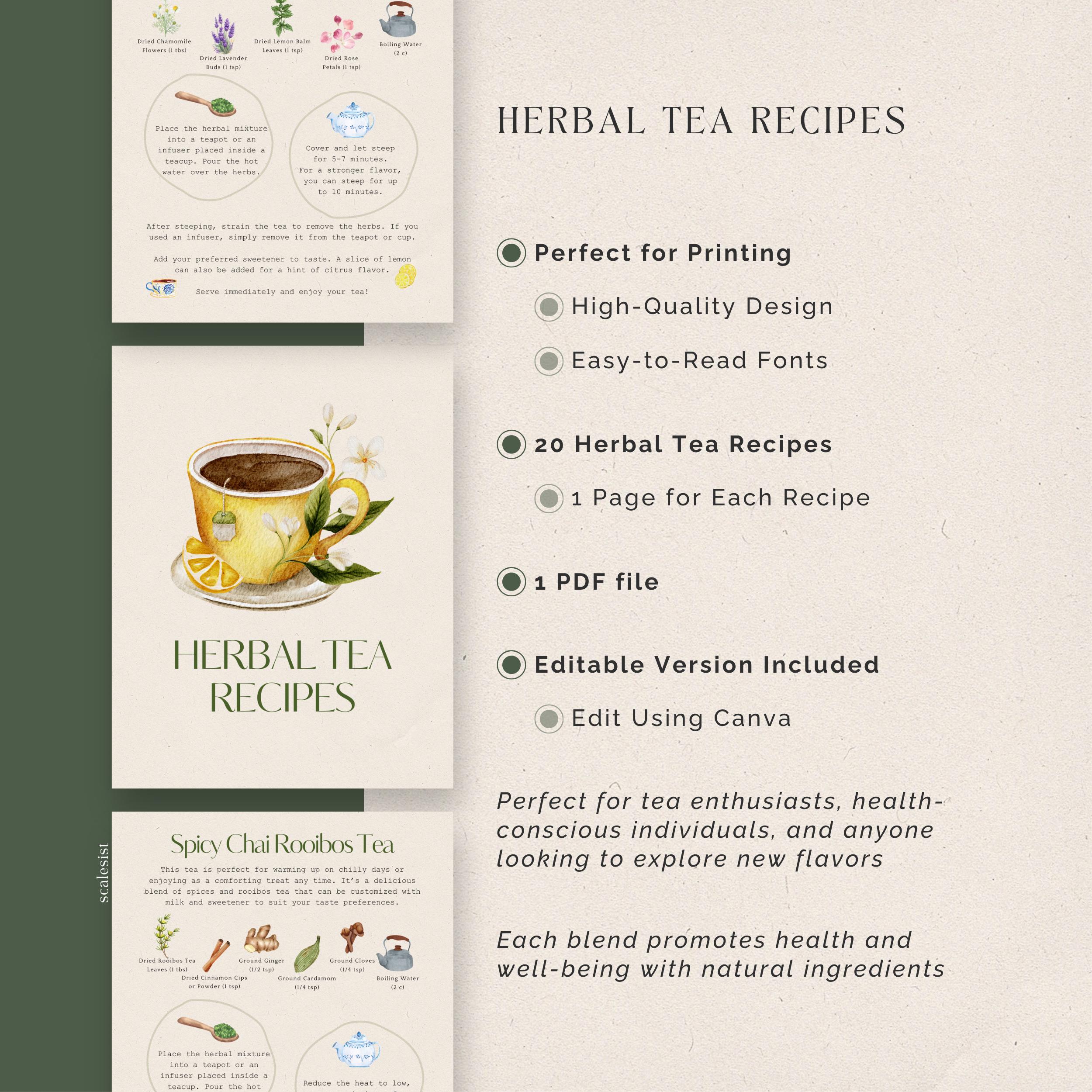 20 Herbal Tea Recipes, Wellness Blends for Relaxation Immunity and ...