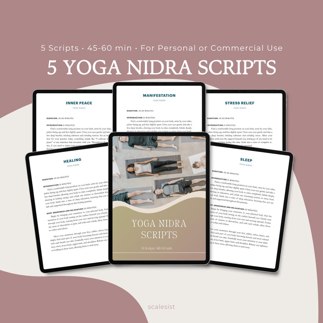 5 Yoga Nidra Scripts With PLR • Guided Meditations for Sleep, Stress ...