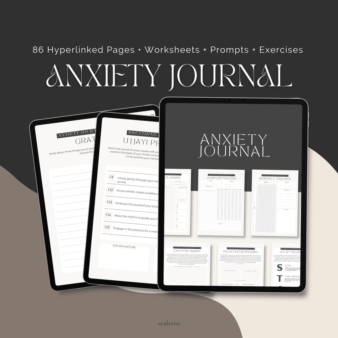 Anxiety Journal Therapy Worksheets, Prompts, Exercises Digital ...