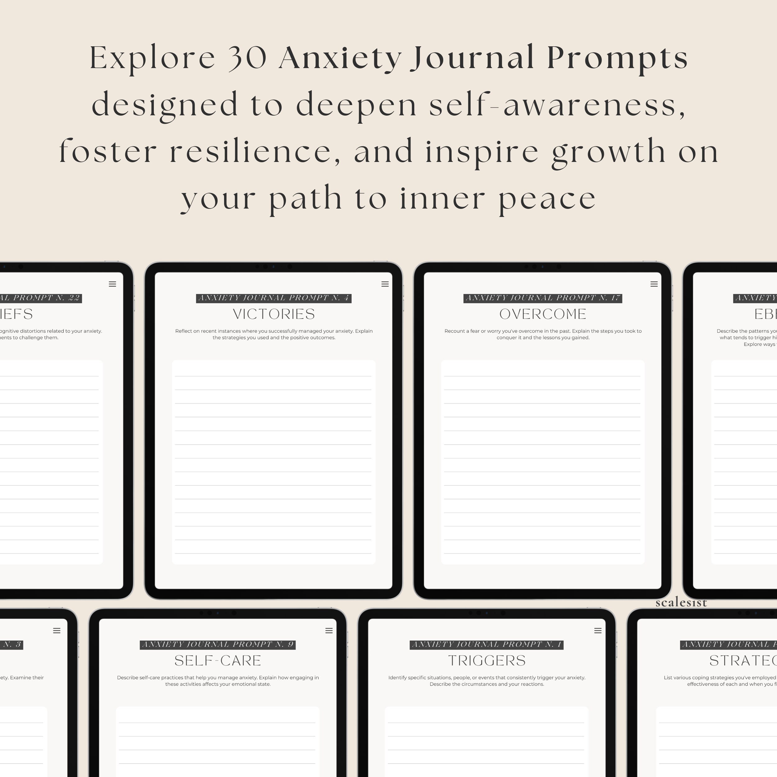 Anxiety Journal Therapy Worksheets, Prompts, Exercises Digital ...