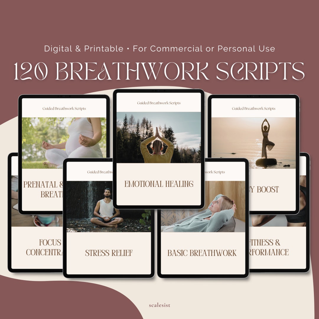 120 Guided Breathwork Scripts Mindfulness Tool for Personal and ...