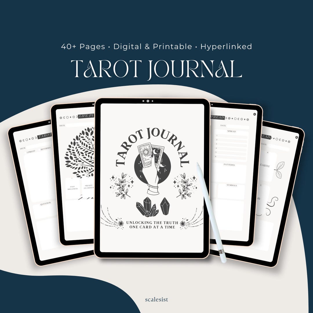 Tarot Journal, With Tarot Spreads and Reading Prompts • Witchy Planner ...