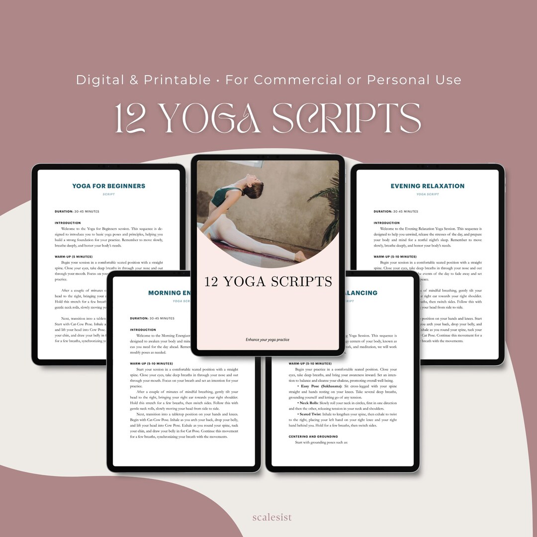 12 Yoga Scripts for Yoga Instructors and Practitioners, 30-45 Min ...