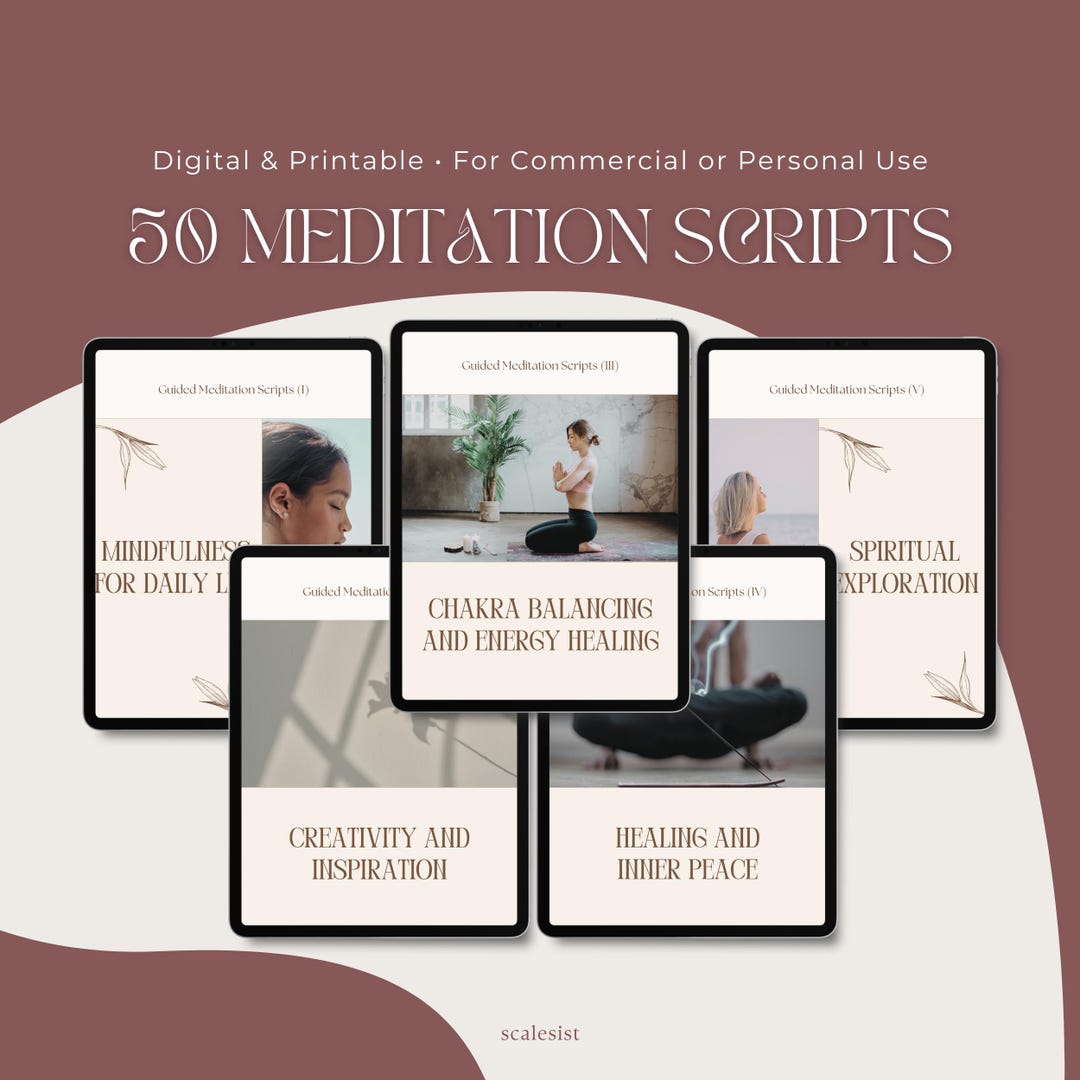 50 Meditation Scripts • Guided Meditation, Mindfulness Tool for ...