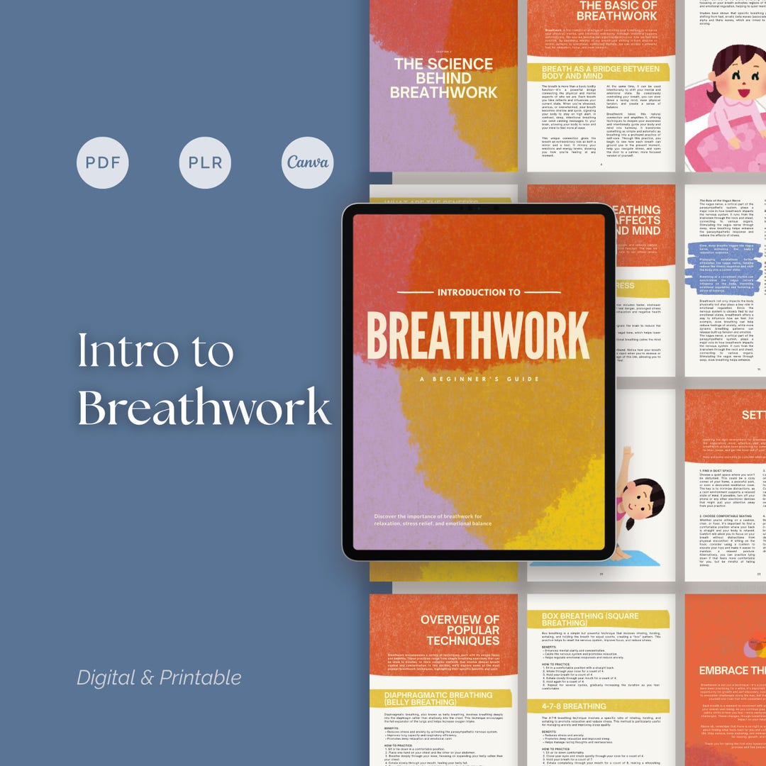 Breathwork Guide Ebook for Coaches, 34-page Mindful Healing and Stress ...