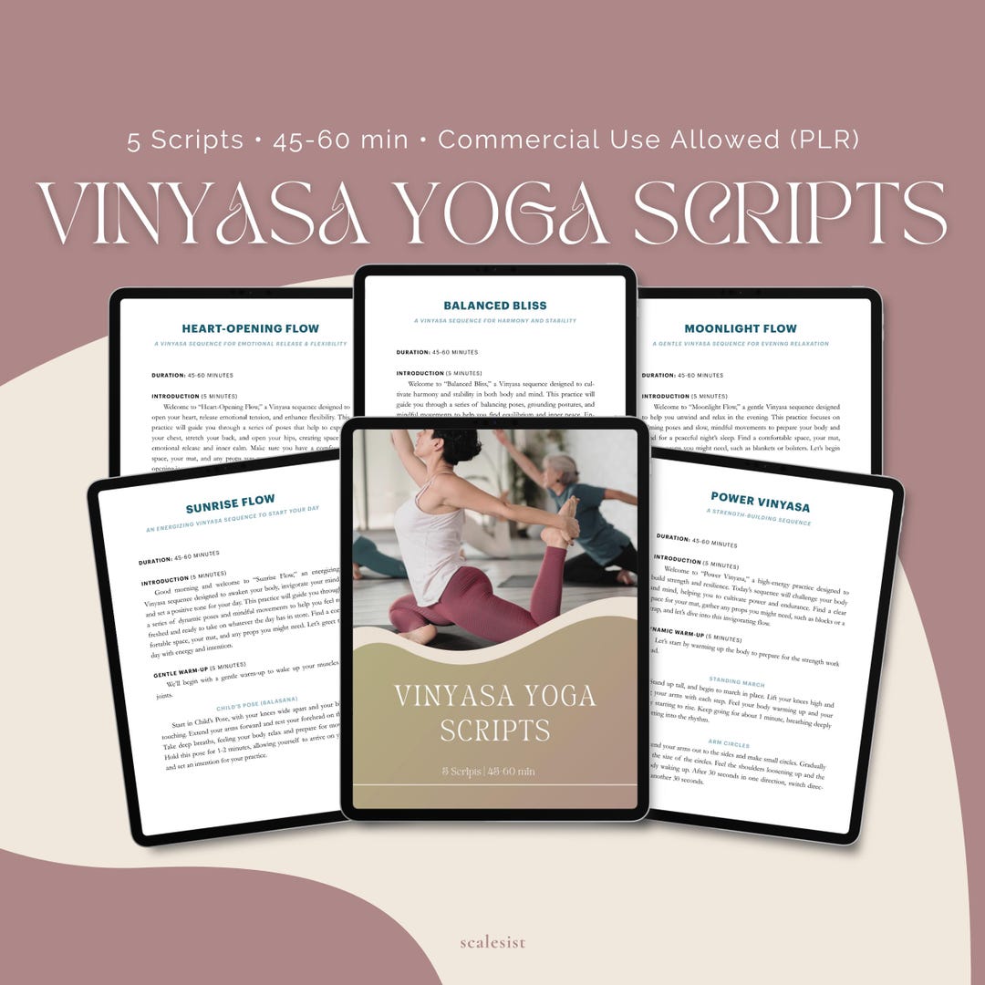 5 Vinyasa Yoga Scripts for Yoga Instructors and Practitioners, 45-60 ...