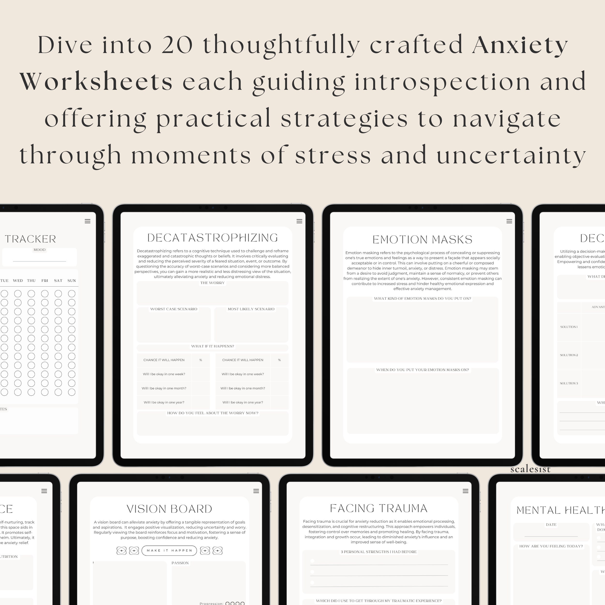 Anxiety Journal Therapy Worksheets, Prompts, Exercises Digital ...