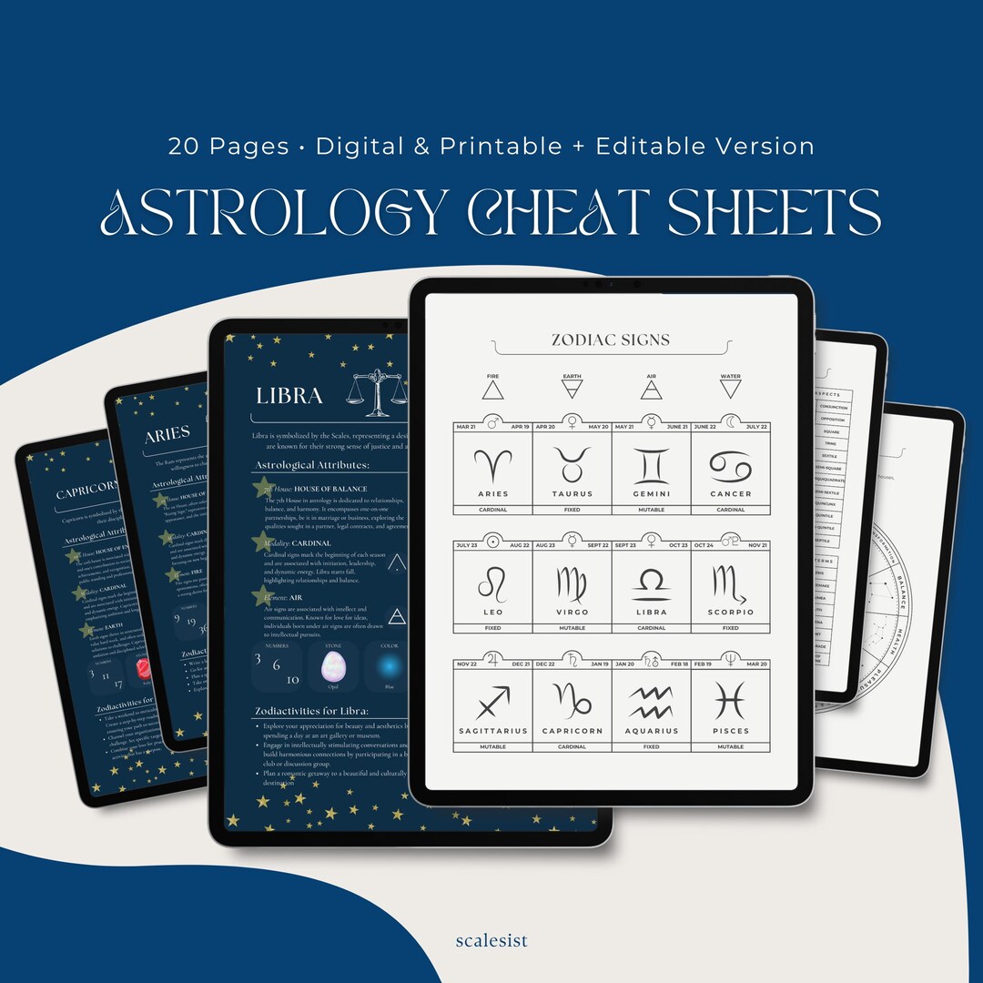 Astrology Cheat Sheets and Zodiac Signs Cheat Sheets • Astrology ...