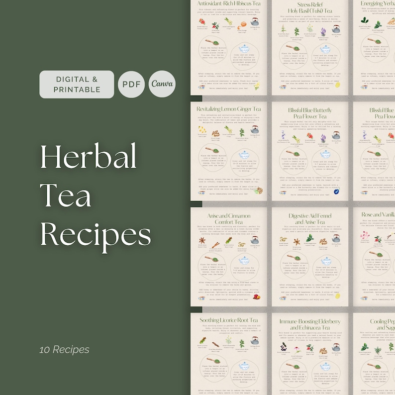 20 Herbal Tea Recipes, Wellness Blends for Relaxation Immunity and ...