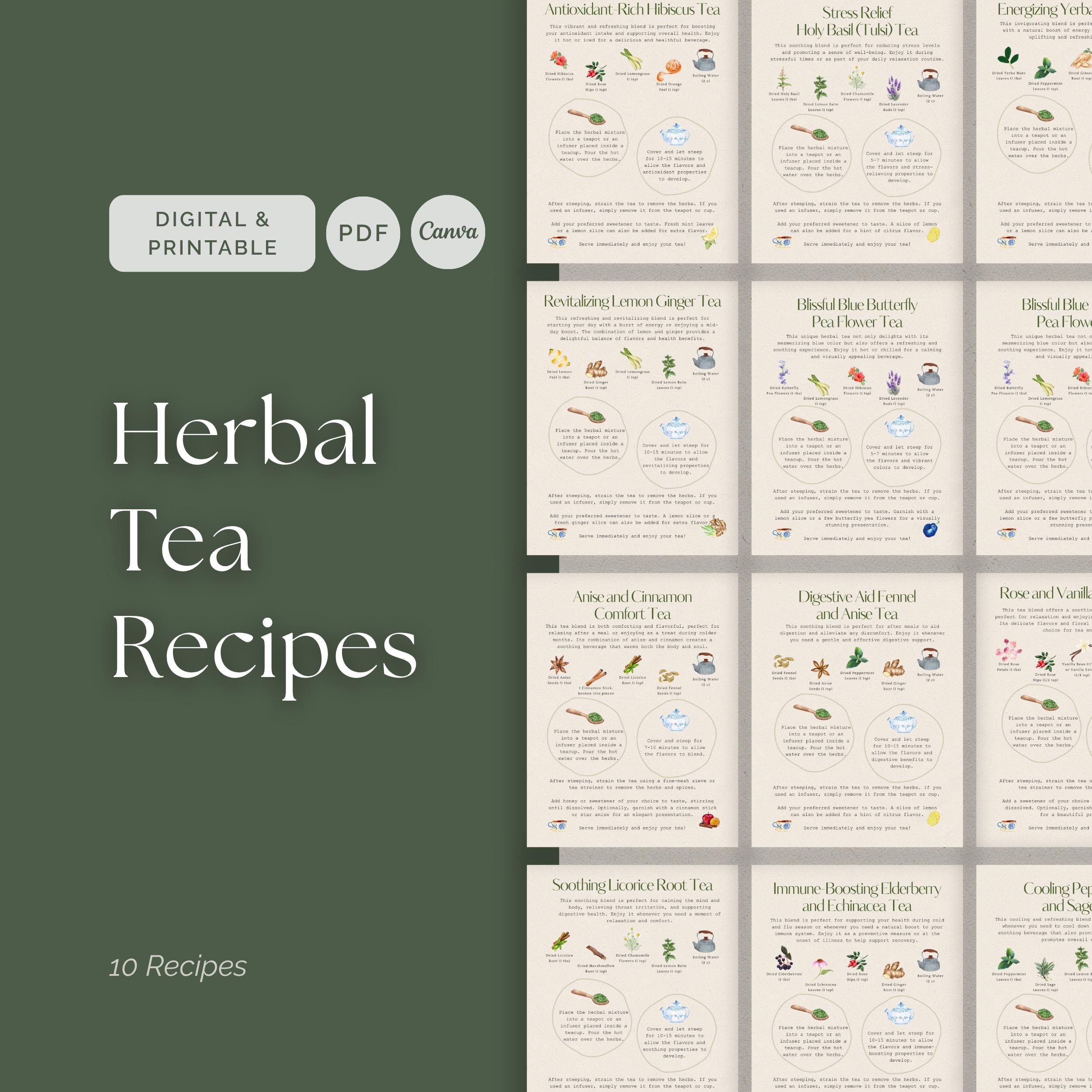 20 Herbal Tea Recipes, Wellness Blends for Relaxation Immunity and ...
