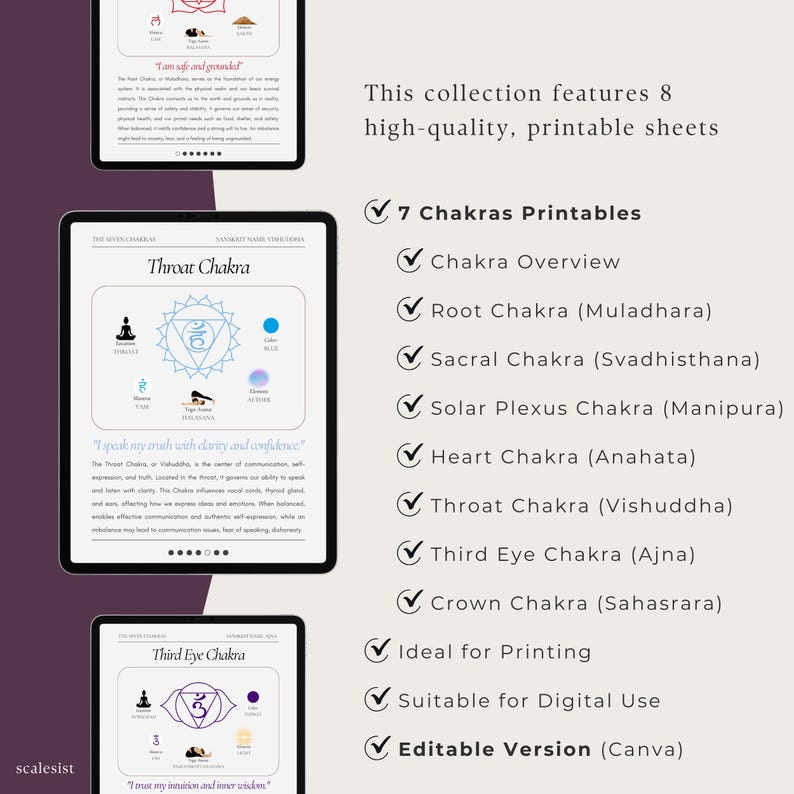 Chakra Printables, A Set of Guides for Each Chakra • Chakra Healing ...