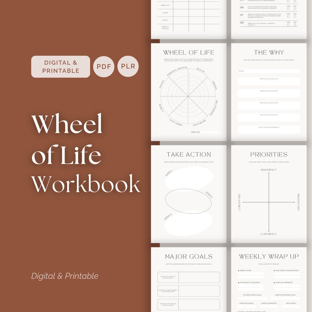 Wheel of Life Workbook: Goal Setting, Self-discovery, Mindfulness PDF ...