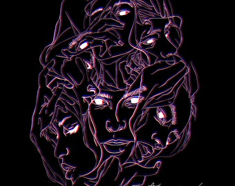 Multiple Person Line Drawing, Digital Art, Digital Print, Printable ...