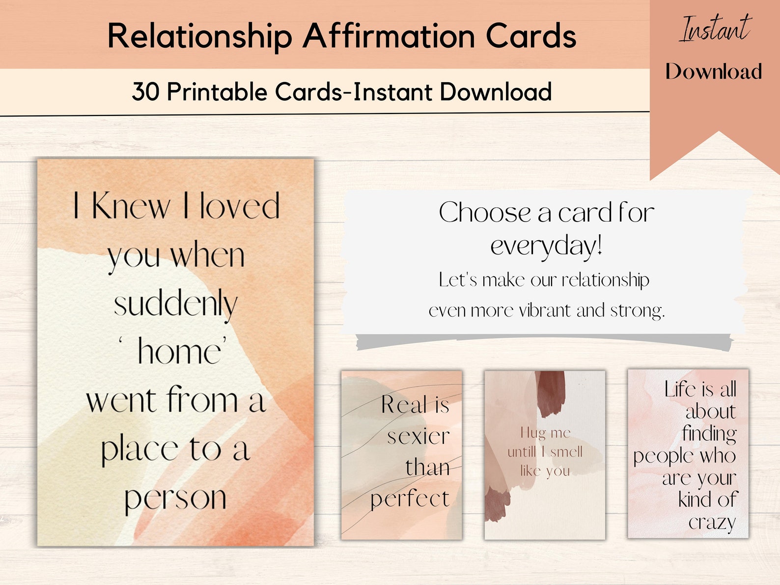 Relationship Affirmation Cards Printable for Couples,inspirational Love ...