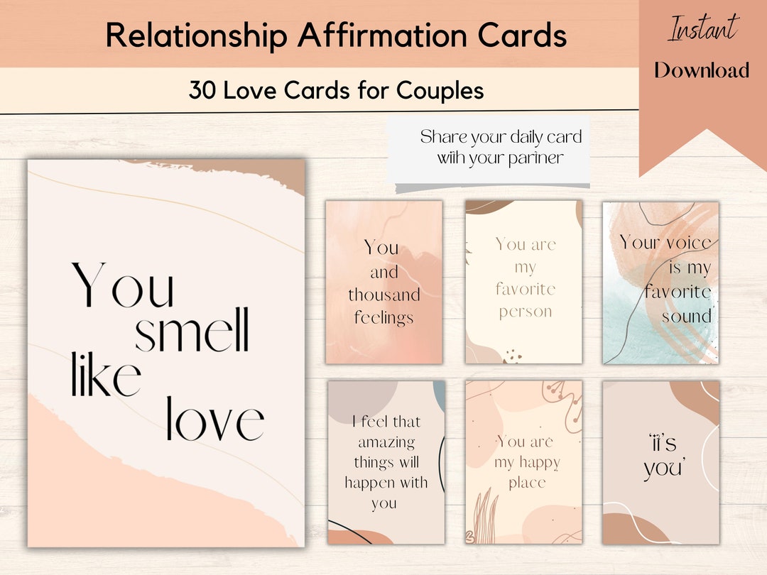 Relationship Affirmation Cards Printable for Couples,inspirational Love ...