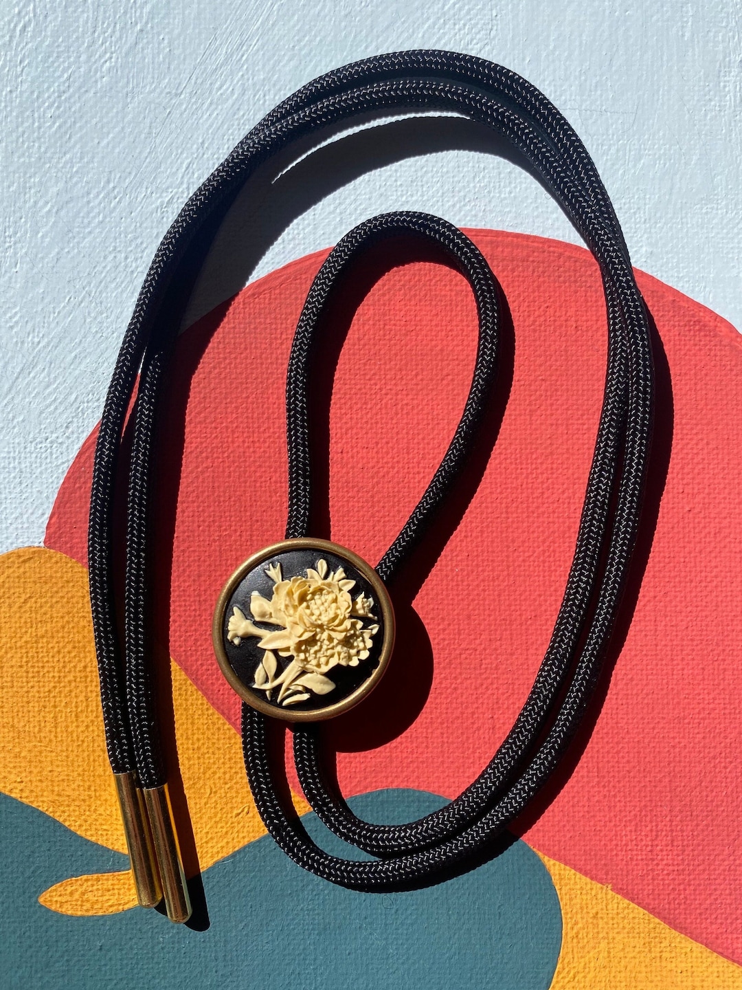 Customizable Floral Bolo Tie / Flower Bouquet Cameo / Handmade Bolo Tie ...