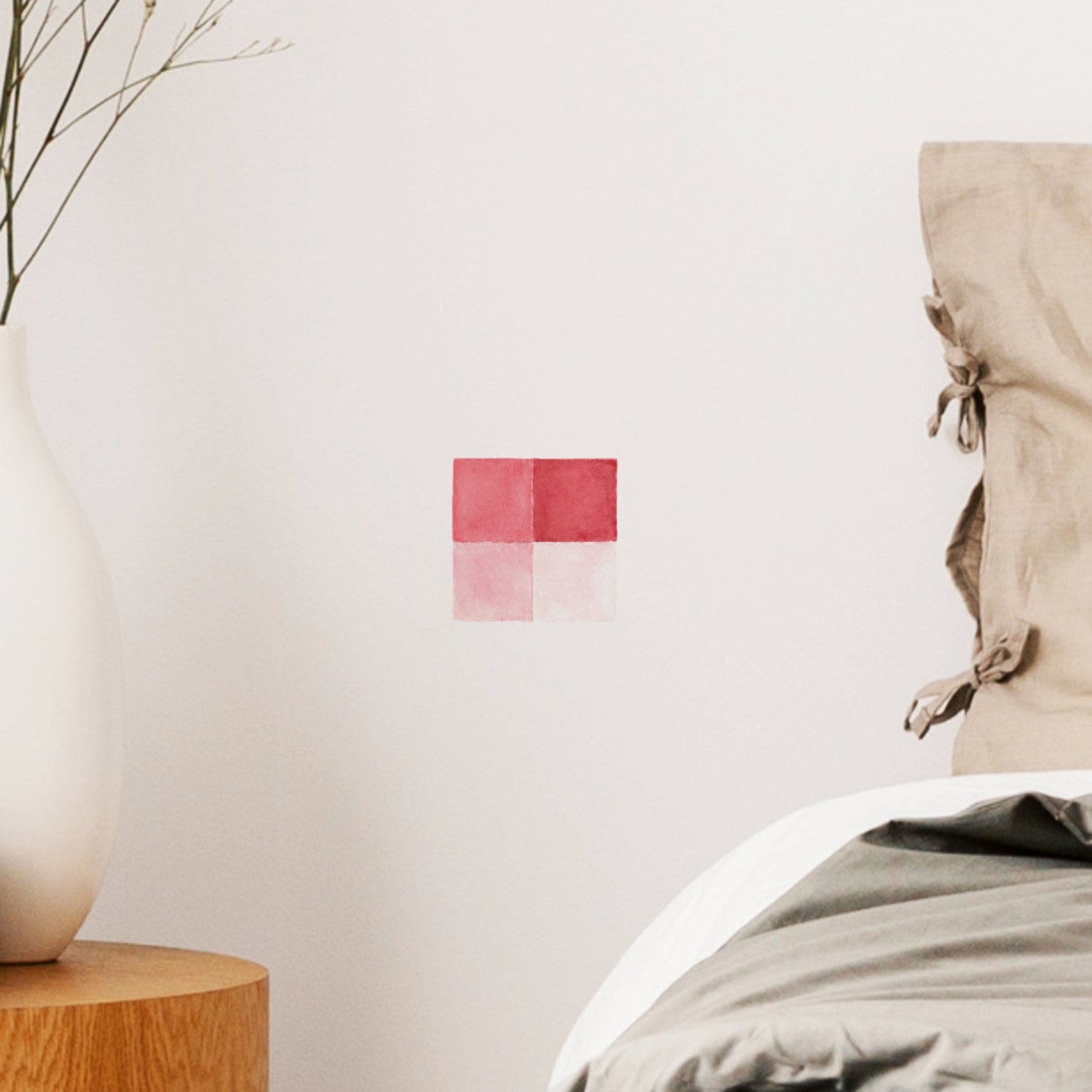 Watercolor Square Wall Decals | Hand Painted Square Motif | Reusable ...