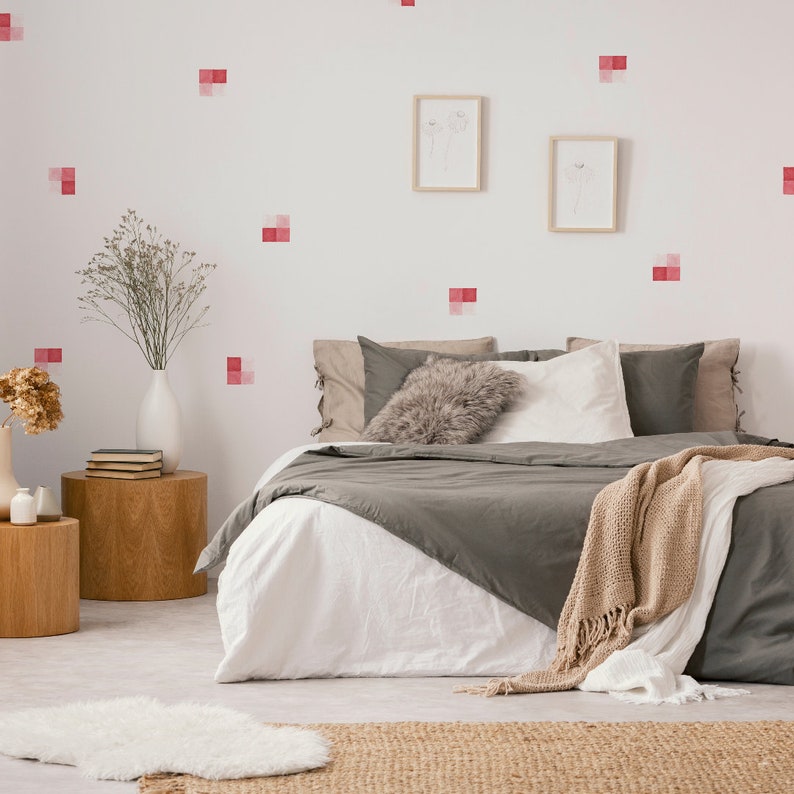 Watercolor Square Wall Decals | Hand Painted Square Motif | Reusable ...