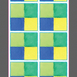 Watercolor Square Wall Decals | Hand Painted Square Motif | Reusable ...