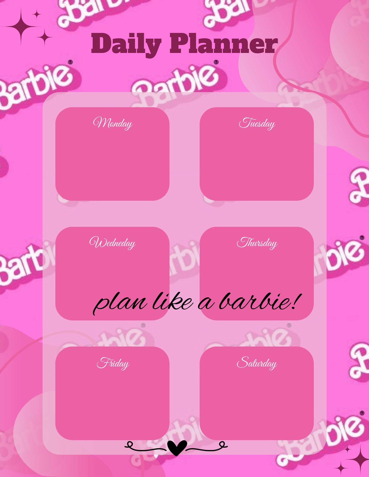 Barbie Planner - Etsy
