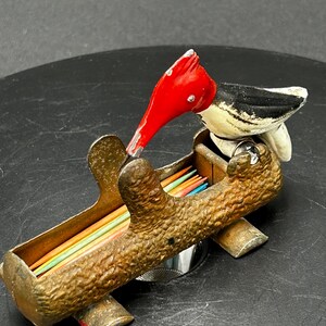 Vintage Woodpecker Toothpick Dispenser - Etsy