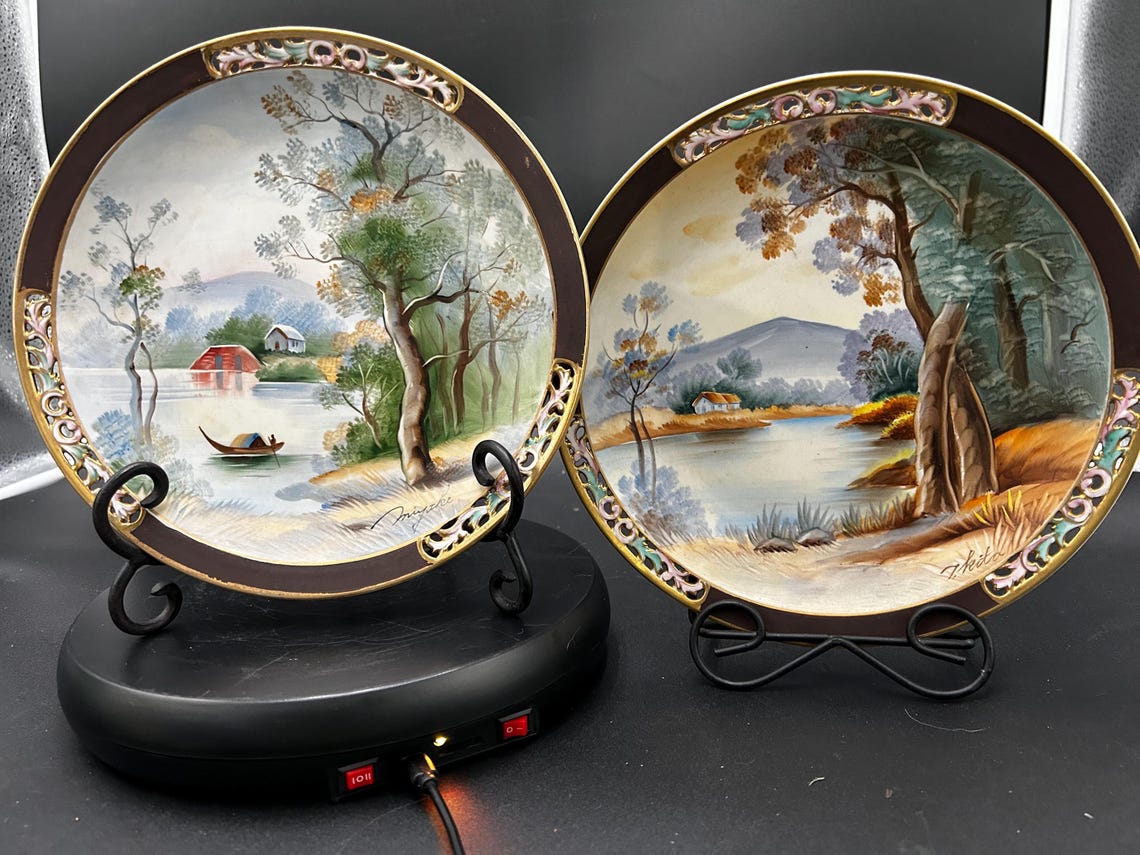 Vintage Hand Painted & Signed Plates - Etsy