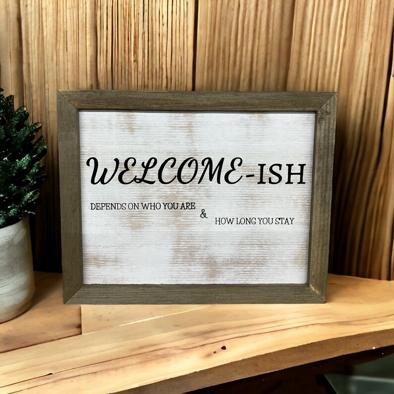 Welcome-ish 10x8 Wooden Side - Etsy