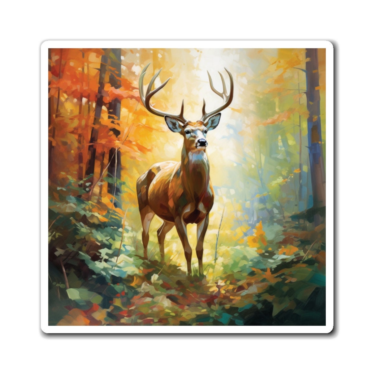 Buck Art Magnets Three Sizes to Choose From Original Art Nature Scene ...