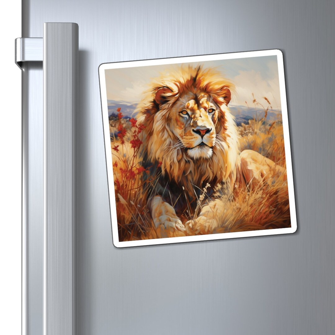 Lion in the Wild Magnets | Safari Vinyl Magnet | Wild Animals ...
