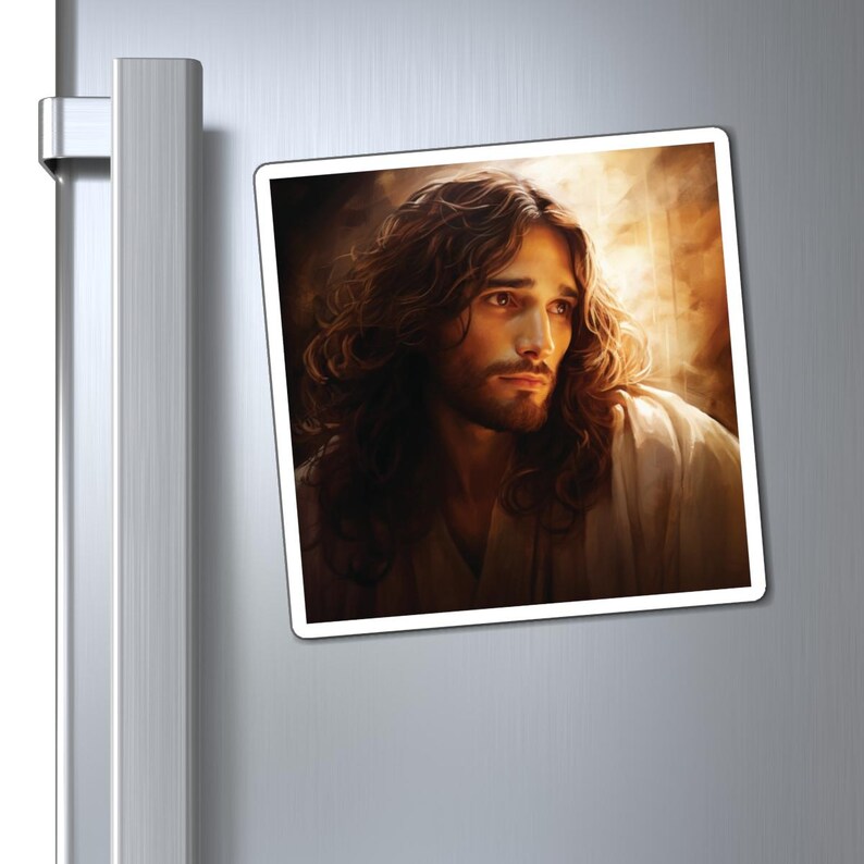 Portrait of Jesus Square Magnets | Artist Rendition | Religious Artwork ...