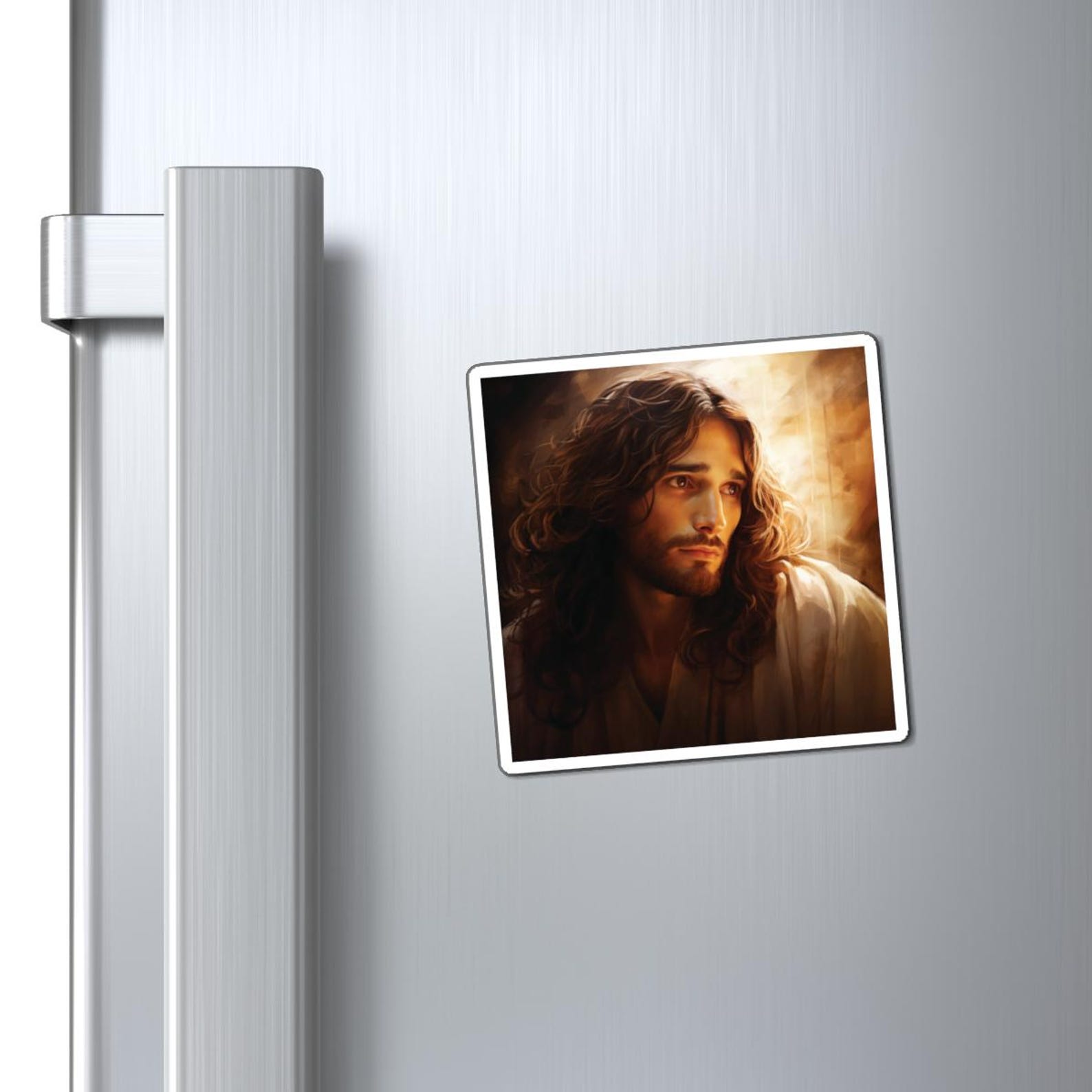 Portrait of Jesus Square Magnets | Artist Rendition | Religious Artwork ...