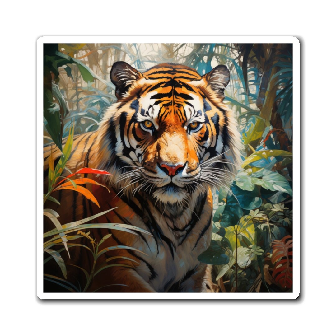 Tiger on the Wild Magnets | Jungle Habitat | Animal Magnet | Big Cat ...