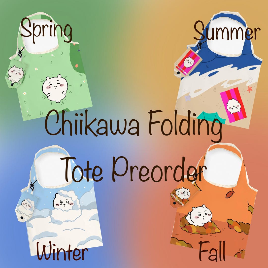 Chiikawa Seasons Foldable Tote Shopping Bags - Etsy