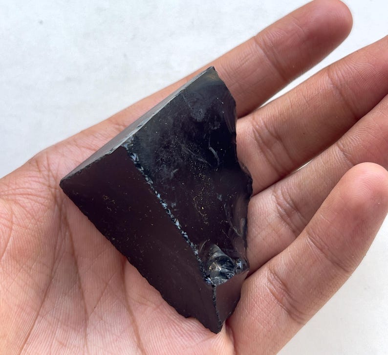 Natural Black Obsidian Rough Stone | Volcanic Glass for Lapidary, Wire ...