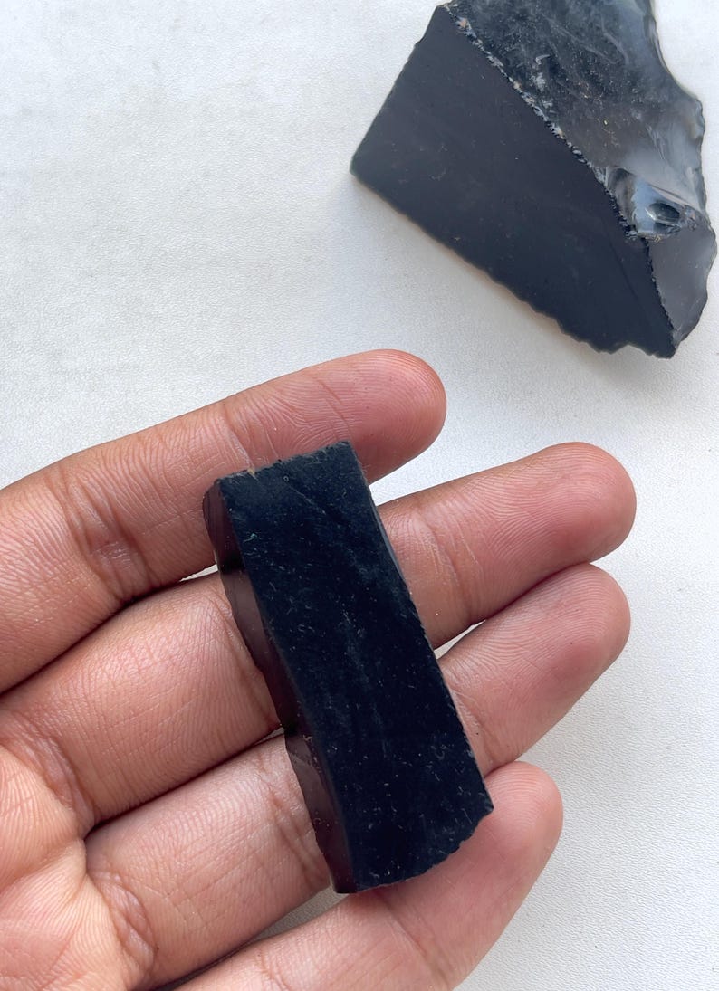 Natural Black Obsidian Rough Stone | Volcanic Glass for Lapidary, Wire ...