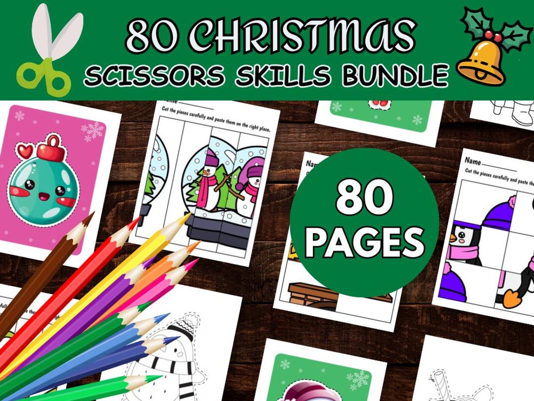 Christmas Scissor Skills Activity Pack | Fine Motor Practice (PDF) - Etsy