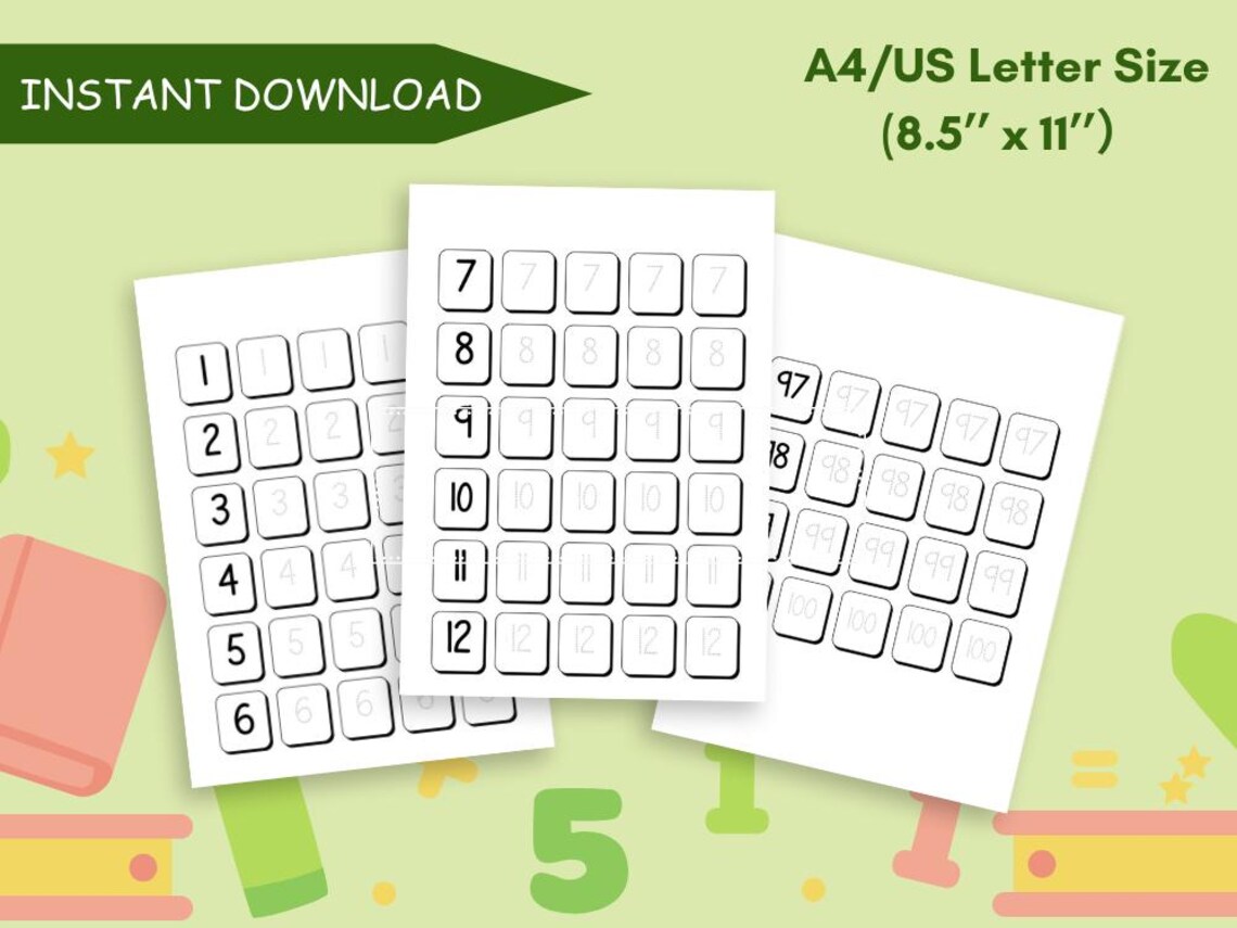 Kids Math Worksheets Bundle, Addition Subtraction, Trace Numbers ...
