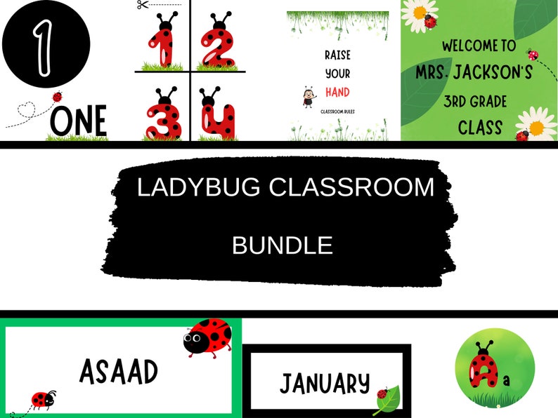 Printable Back to School Ladybug Themed Classroom Decor - Etsy