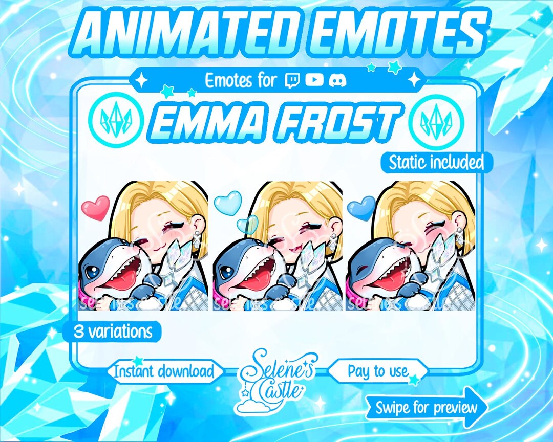 ANIMATED Emma Frost Hug Jeff Emotes | Emma Frost Heart Emotes for ...
