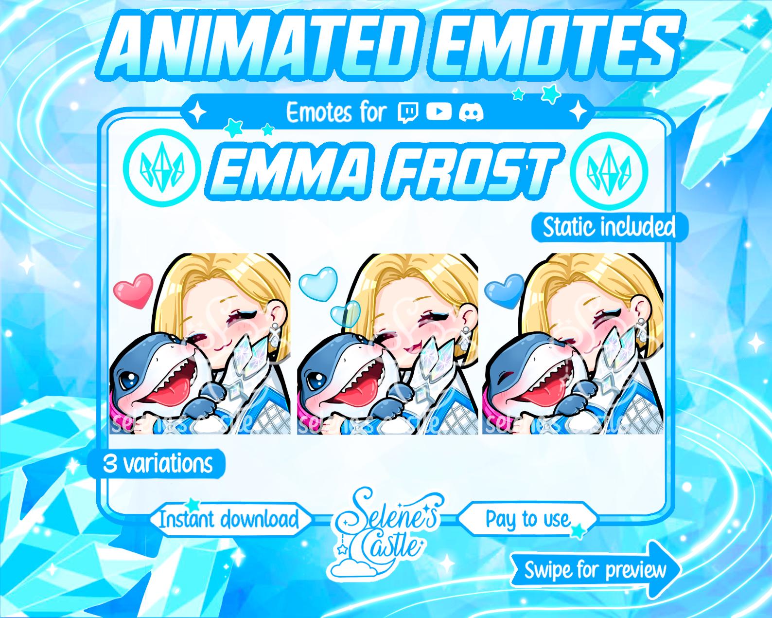 ANIMATED Emma Frost Hug Jeff Emotes | Emma Frost Heart Emotes for ...